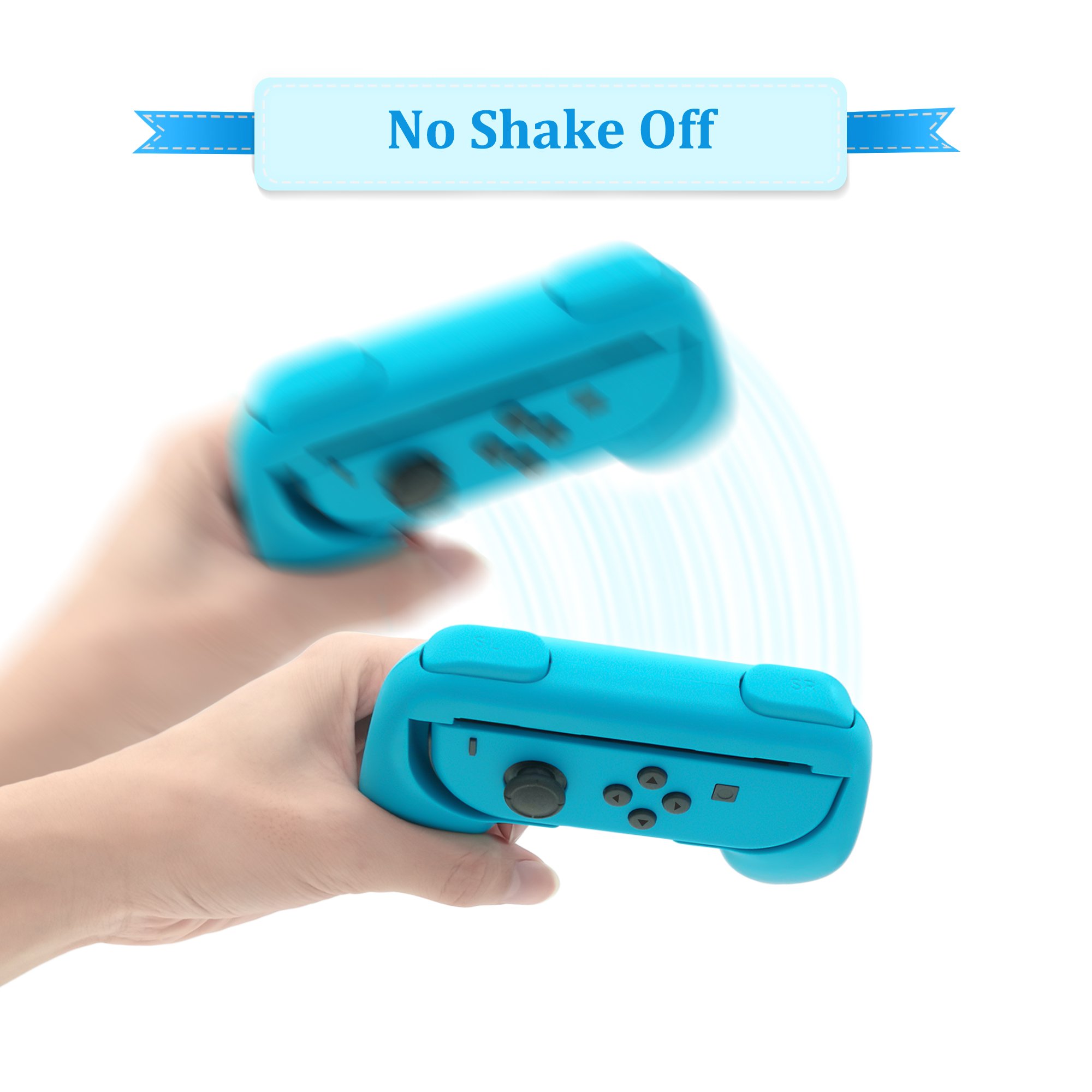 Hand Grips for Switch and for Switch OLED JoyCons, FYOUNG Hand Grips Controllers Compatible with Switch for Joy Con and Switch OLED Model 2021 (4 Pack)(Red-Blue-Green-Pink)