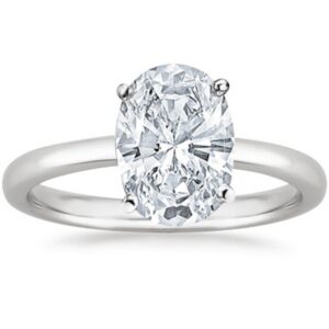 1 ct oval cut solitaire diamond engagement ring 14k white gold (i color vs2 clarity)