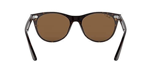 Ray-Ban RB2185 Wayfarer II Round Sunglasses, Tortoise/B-15 Brown Polarized, 52 mm