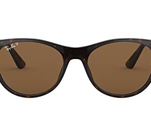 Ray-Ban RB2185 Wayfarer II Round Sunglasses, Tortoise/B-15 Brown Polarized, 52 mm