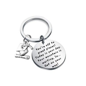 tgbje class graduation gift you’re off to great places keychain mountain quote graduation keychain students graduation gift (off to great places)