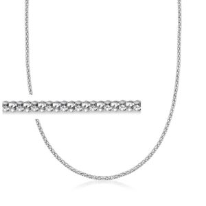 ross-simons italian 2.5mm sterling silver popcorn-chain necklace. 20 inches