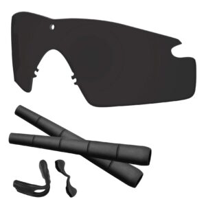 predrox dark black si ballistic m frame 2.0 lenses & rubber kits replacement for oakley sunglass polarized