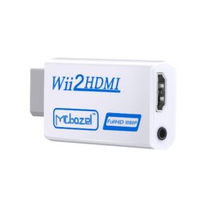 mcbazel wii to hdmi 1080p 720p connector output video & 3.5mm audio supports all wii display modes ntsc 480i 480p, pal 576i