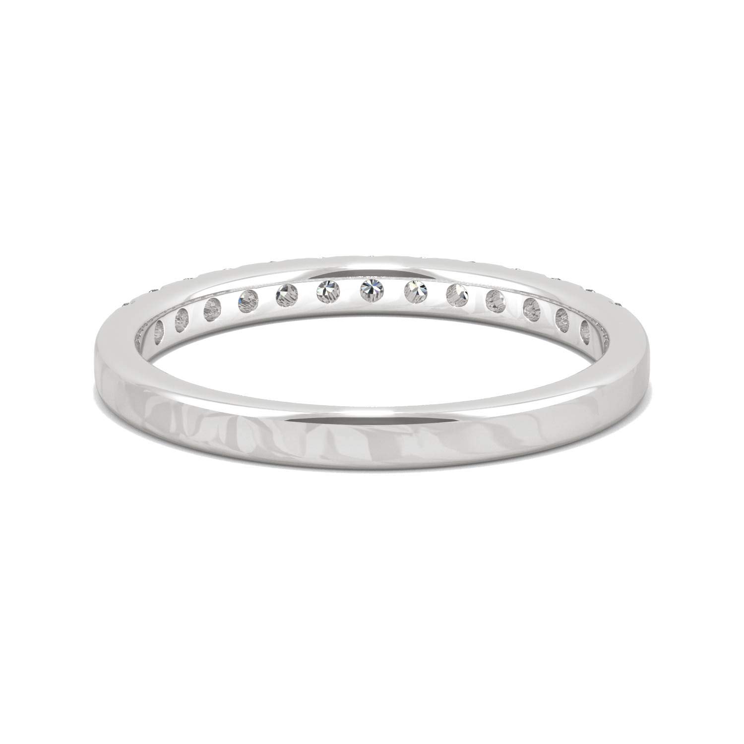 14K White Gold Forever One 1.8mm Round Moissanite Wedding Band-size 7 0.29cttw DEW by Charles & Colvard