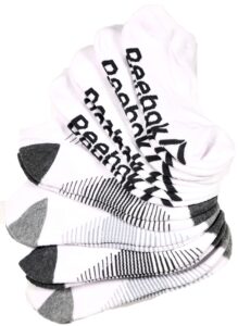 reebok men's low-cut socks performance training 8 pairs, size 10-13 (white)