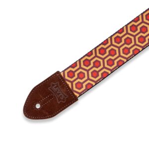 Levy's Leathers 2" Polyester Guitar Strap Hex Design; Burgundy, Red, and Mustard (MP2-007)