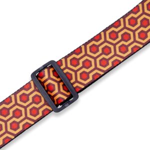 Levy's Leathers 2" Polyester Guitar Strap Hex Design; Burgundy, Red, and Mustard (MP2-007)