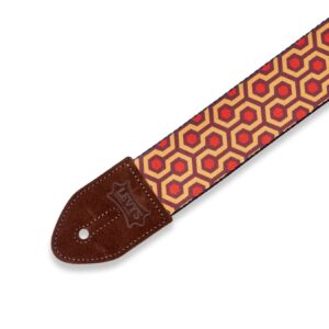 Levy's Leathers 2" Polyester Guitar Strap Hex Design; Burgundy, Red, and Mustard (MP2-007)