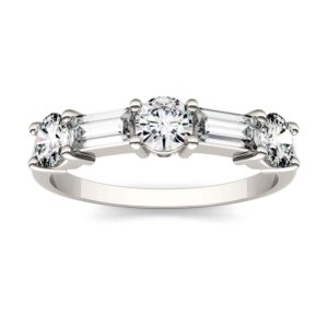 moissanite by charles & colvard 5x2mm straight baguette fashion ring-size 9 1.15cttw dew