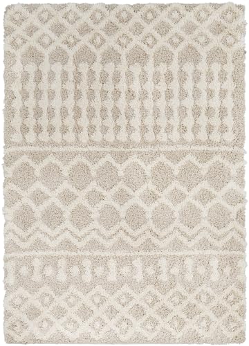 Livabliss Hapsburg Moroccan Shag Area Rug, 5'3" x 7'3", Beige