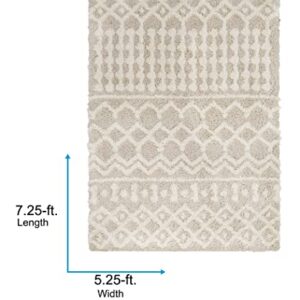 Livabliss Hapsburg Moroccan Shag Area Rug, 5'3" x 7'3", Beige