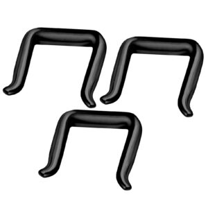 3pcs u shape black anodized 8 gauge 1/2 12mm hoop septum ring piercing jewelry lip earring eyebrow cartilage labret m5945