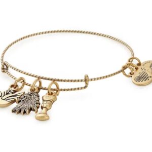 Alex and Ani Game of Thrones Expandable Bangle for Women, House Lannister Charm, Rafaelian Gold Finish, 2 to 3.5 in