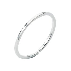 minimalist 1mm midi thin open band ring s925 sterling silver adjustable stacking wedding promise rings for women men