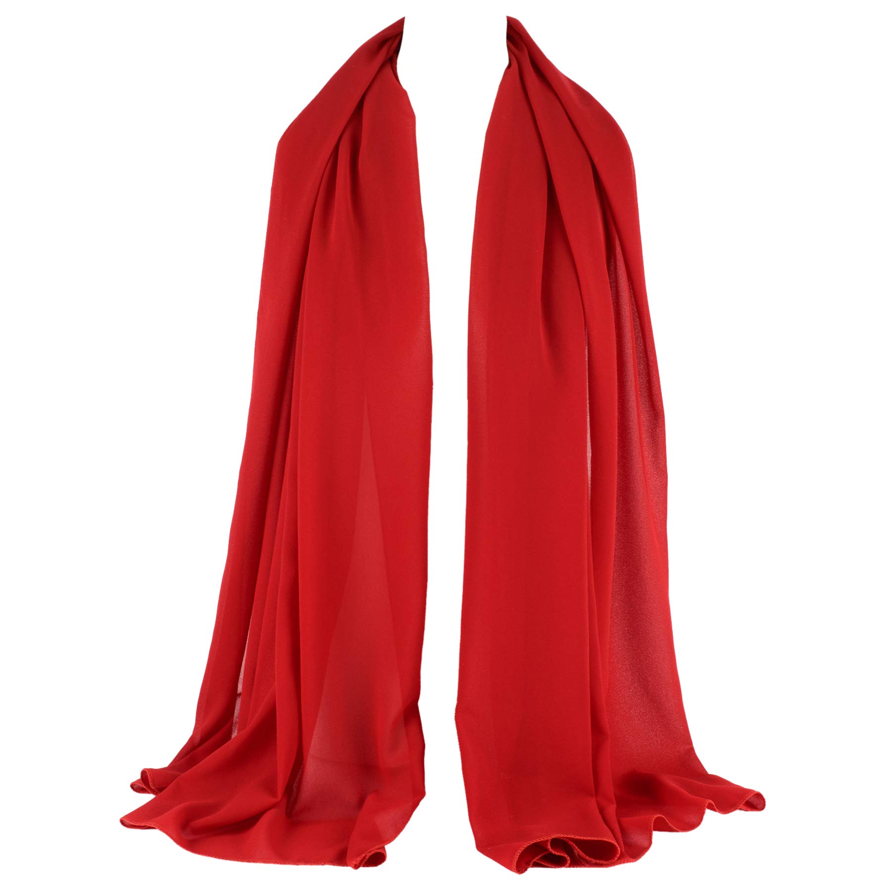 ZAKIRA Chiffon Scarf Sheer Wrap for Women (Red)