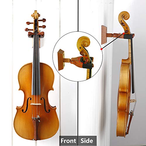 Ukulele Wall Mount Hanger, Auto Lock Ukulele Hanger, Hard Wood Base Ukulele Holder, For Ukulele/ Violin/ Banjo/ Mandolin Wall Mount Hook Stand