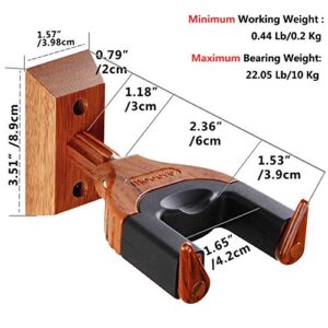 Ukulele Wall Mount Hanger, Auto Lock Ukulele Hanger, Hard Wood Base Ukulele Holder, For Ukulele/ Violin/ Banjo/ Mandolin Wall Mount Hook Stand