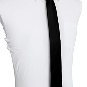 JEMYGINS 2.4" Black Tie Silk Skinny Ties for Men Slim Necktie(1)