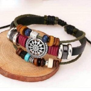 Harlorki Women Lady Men's Bohemia Style Beaded Multilayer Hand Woven Bracelet Pendent Charm Wrist Bangle Wristband Fashion Jewelry