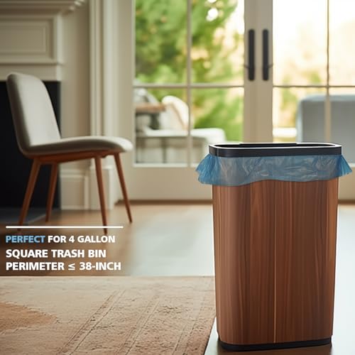 Small Trash Bags, AYOTEE 4-6 Gallon Compostable Garbage Bags, 4 Gallon Trash Bags, Unscented Leak Proof Biodegradable Bags Wastebasket Liners, Bathroom trash bags, Compost Bags (100 Counts, Blue)