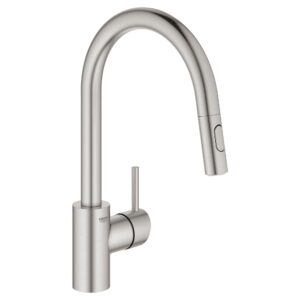 grohe 32665dc3 concetto pull-down kitchen faucet with sprayer supersteel (stainless steel)