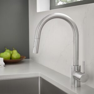 GROHE 32665DC3 Concetto Pull-Down Kitchen Faucet with sprayer Supersteel (Stainless Steel)