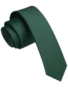 jemygins 1.58" green tie silk skinny ties for men slim necktie(4cm)