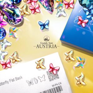 ANGEL NINA Butterfly Earrings for Women Sterling Silver Stud Crystal Hypoallergenic Women Jewelry Birthday Gifts Aurora Borealis