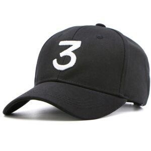 utowo number 3 baseball-cap white 3 embroidered dad hat black hip-hop rapper cap adjustable