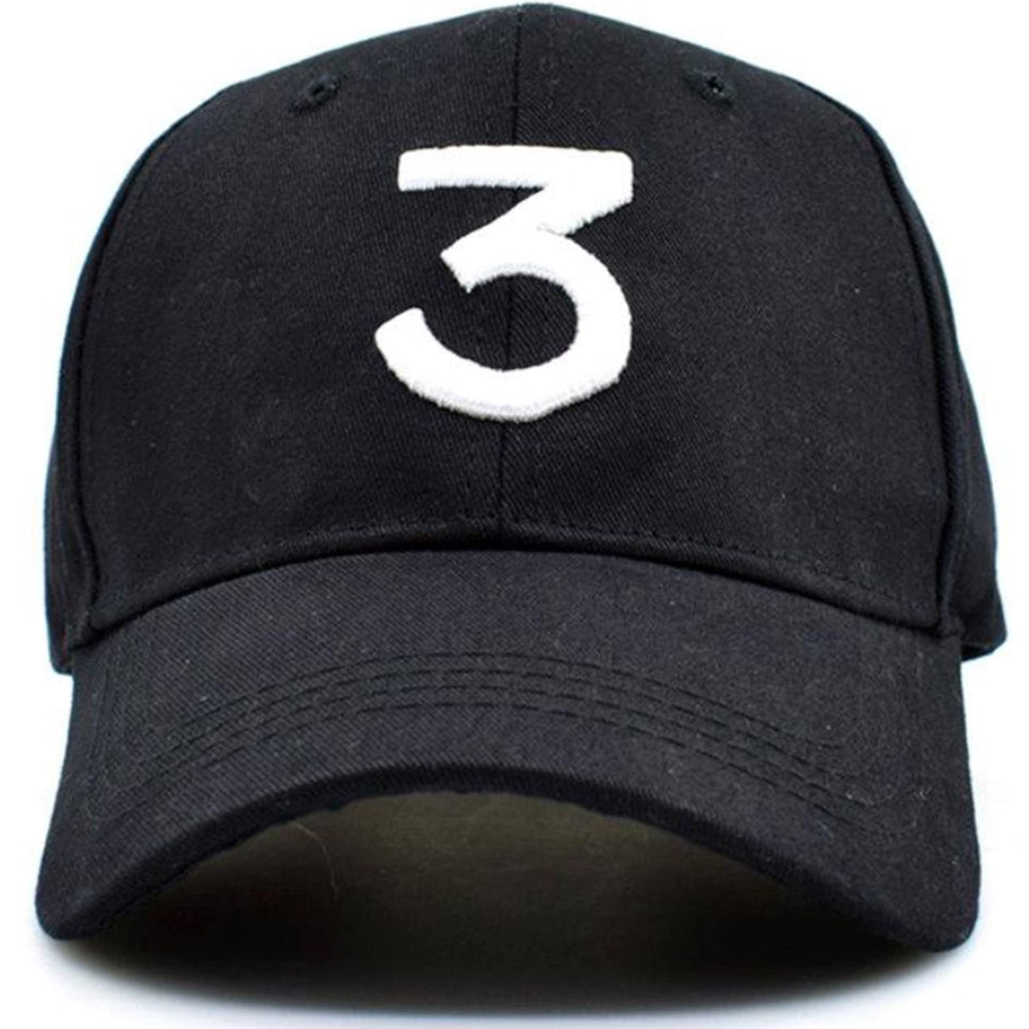 UTOWO Number 3 Baseball-Cap White 3 Embroidered Dad Hat Black Hip-Hop Rapper Cap Adjustable