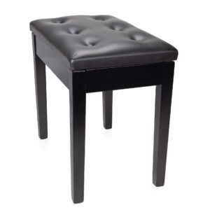 rockjam padded wooden piano bench stool with storage (rjkbb500)