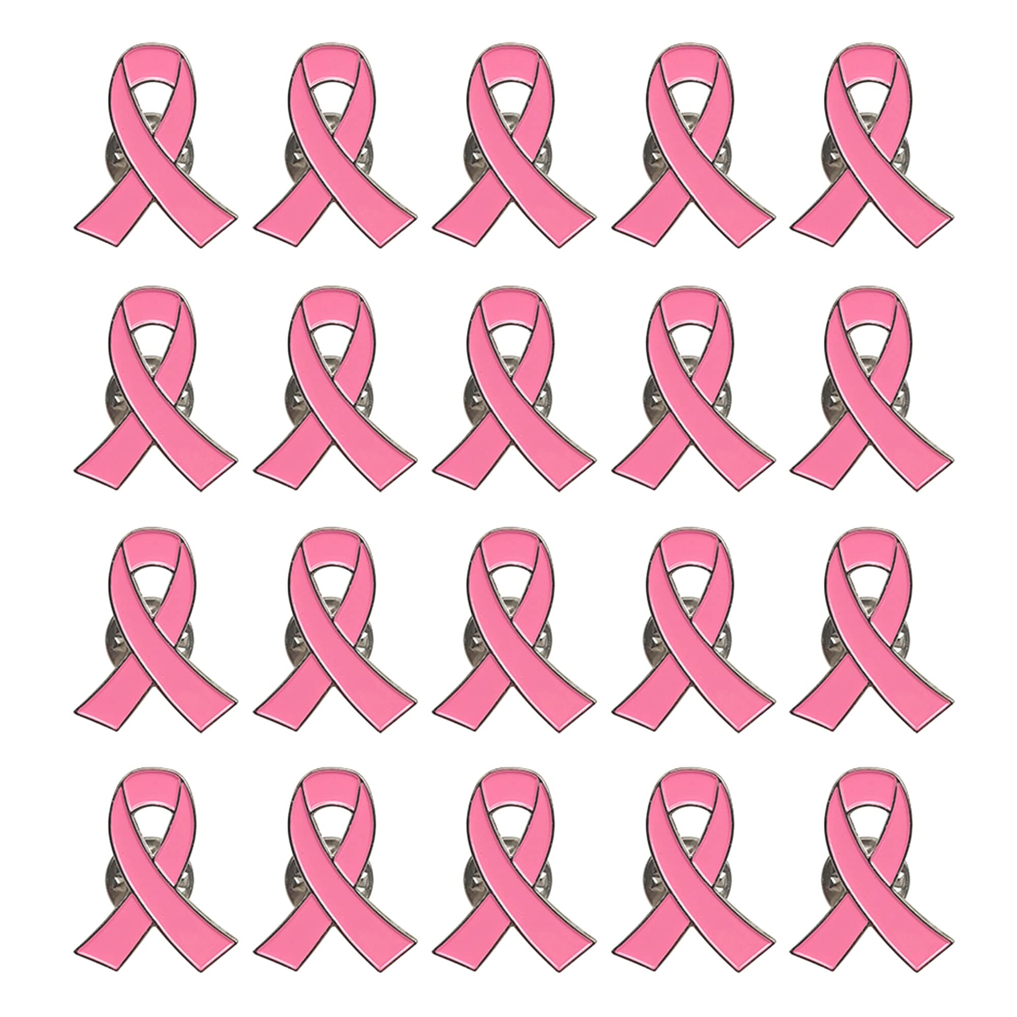 20PCS Official Breast Cancer Awareness Lapel Pins Hope Pink Ribbon Lapel Pins by CSPRING