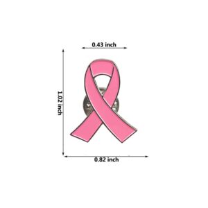 20PCS Official Breast Cancer Awareness Lapel Pins Hope Pink Ribbon Lapel Pins by CSPRING