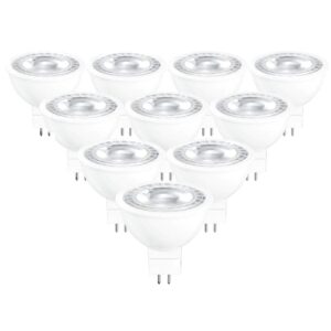 mr16 led bulb 5000k daylight 12v gu5.3 bipin base non-dimmable 50w equivalent halogen bulbs 5w led replacement for landscape track lighting 10-pack