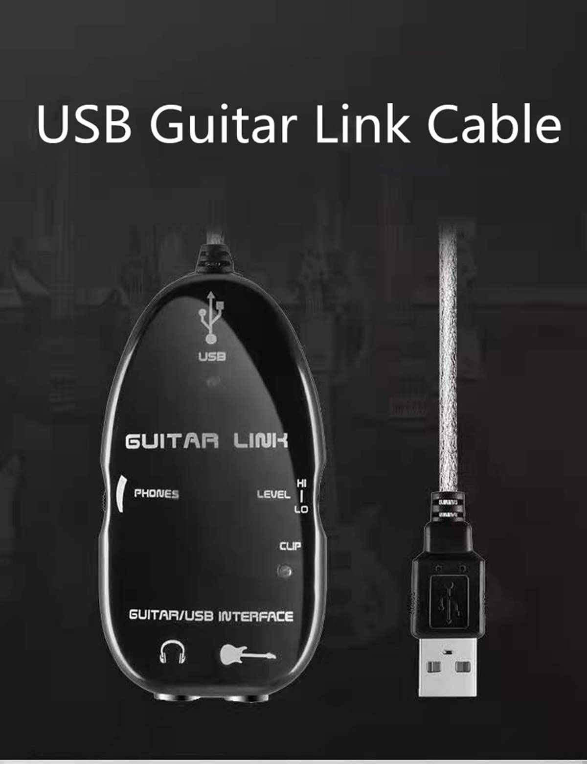 Yoidesu USB Guitar Link Cable Guitar to USB Interface Cable Link Audio for PC Recording Adapter