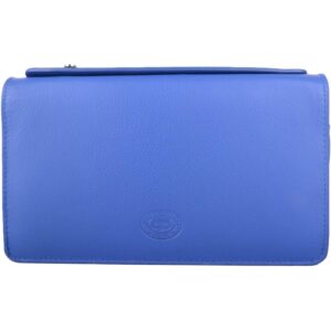 valita womens large soft leather rfid clutch bag/purse - periwinkle