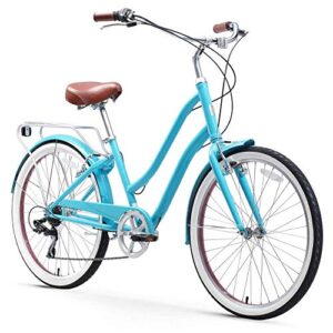 sixthreezero evryjourney steel women's step-through touring hybrid bike, 1/3/7/21 speed 26" bicycle, multiple colors