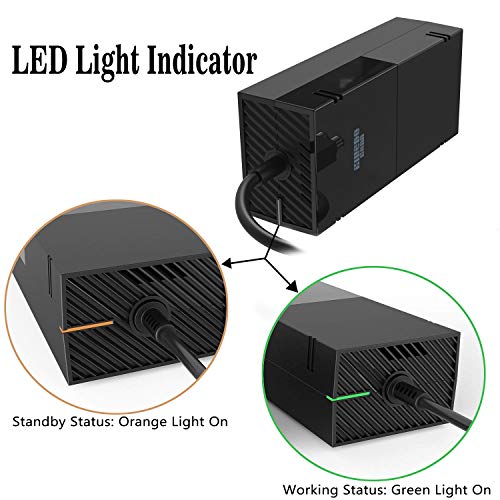 Power Brick Compatible with Xbox One Power Supply Brick for Xbox One, KSW KINGDO Power Supply for Microsoft Xbox one [Sole Newest Quietest Version]