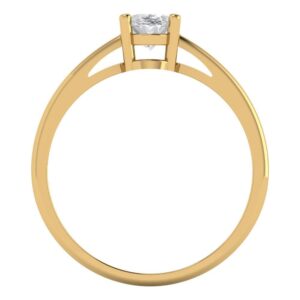 Clara Pucci 1.0 ct Oval Cut Solitaire Genuine Moissanite Wedding Bridal Designer Anniversary Engagement Ring in 14k Yellow Gold for Women