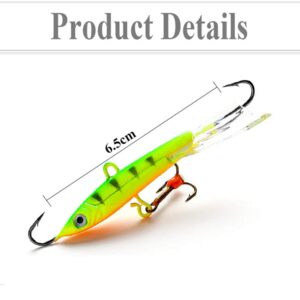 LOVEPET Bionic Bait, Ice Bait,Lures Bait,Fake Bait, Ice Hook, Fishing Tackle, 76mm/22g,4 Pcs