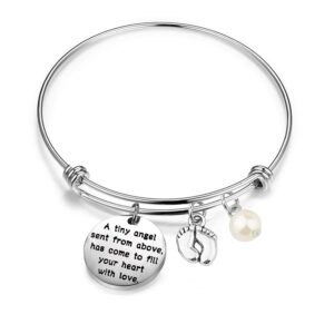 gzrlyf new mommy bracelet new mom jewelry pregnancy gifts mommy to be gifts a tiny angel sent from above has come to fill your heart with love (bracelet)