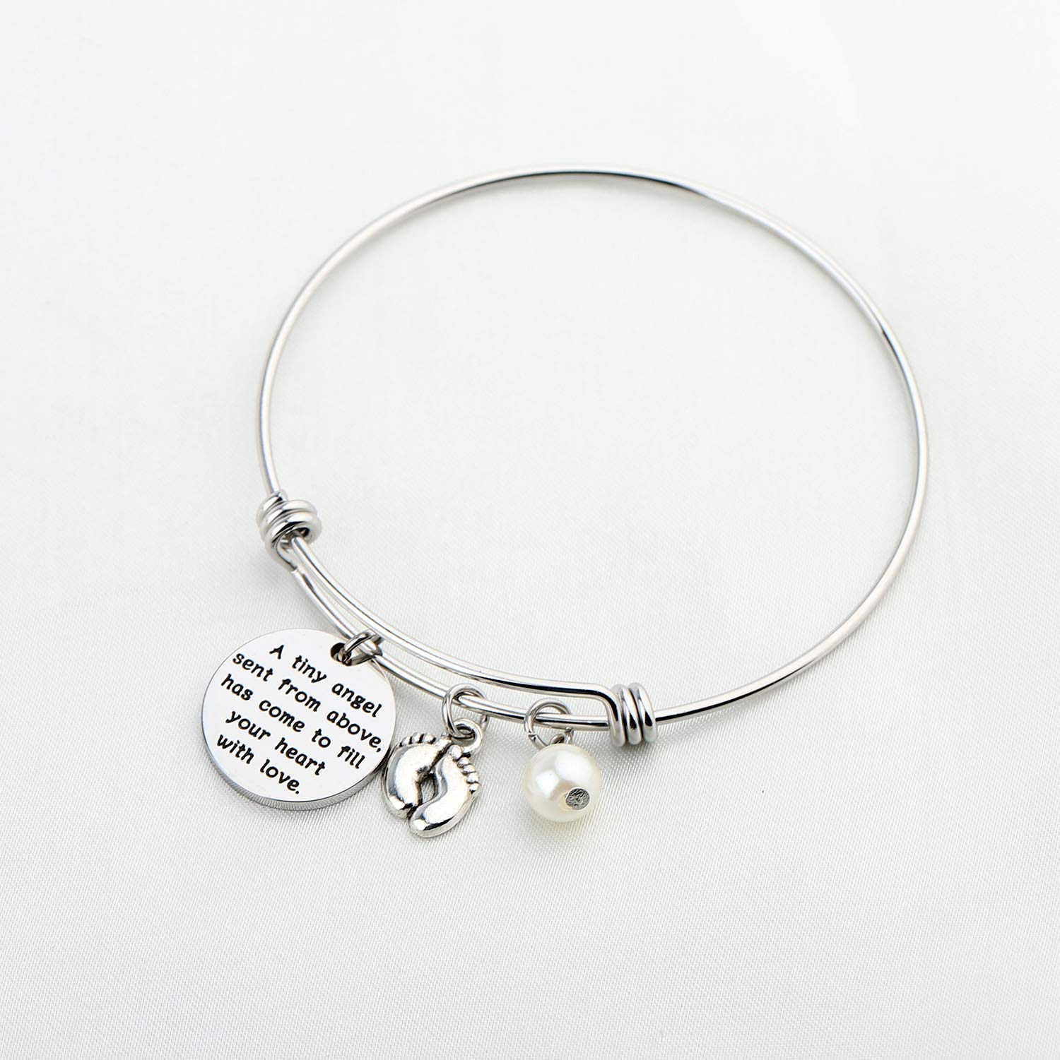 Gzrlyf New Mommy Bracelet New Mom Jewelry Pregnancy Gifts Mommy to Be Gifts A Tiny Angel Sent from Above has Come to Fill Your Heart with Love (Bracelet)