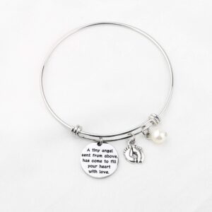 Gzrlyf New Mommy Bracelet New Mom Jewelry Pregnancy Gifts Mommy to Be Gifts A Tiny Angel Sent from Above has Come to Fill Your Heart with Love (Bracelet)