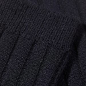 State Cashmere Unisex Ribbed Socks 100% Pure Cashmere Super Soft Bed Cuff Socks (Black, Small/US 6-11)