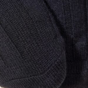 State Cashmere Unisex Ribbed Socks 100% Pure Cashmere Super Soft Bed Cuff Socks (Black, Small/US 6-11)