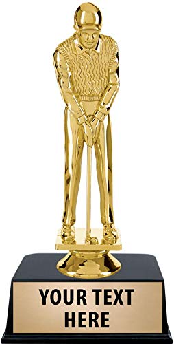 Crown Awards Golf Trophies with Custom Engraving, 6" Personalized Male Golf Putter Trophy On Black Base 1 Pack