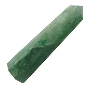 wholesalegemshop 3 inch green aventurine gemstones obelisk tower jumbo facet aura rock crystal natural polished earth wand spirit