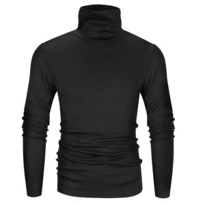 derminpro men's thermal turtleneck soft long sleeve soft t-shirt black x-large