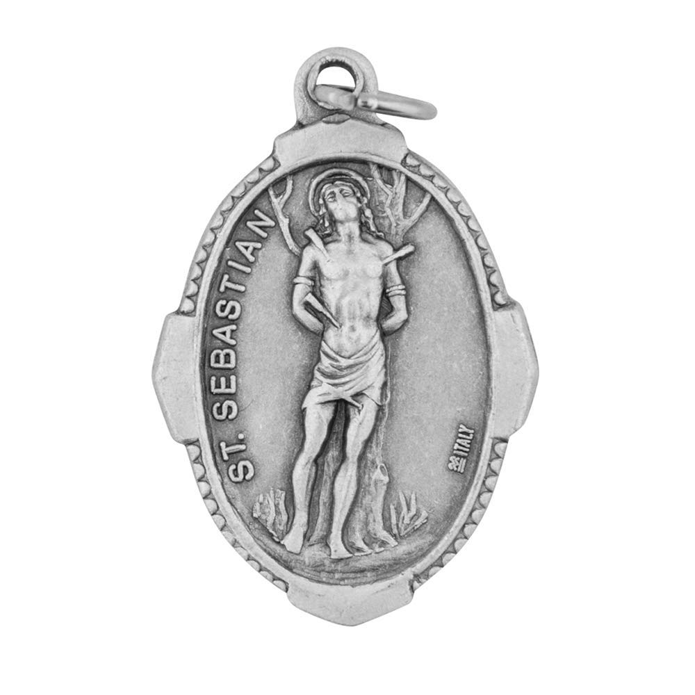 1" Saint and Holy Subject Medal with Prayer Card | Over 25 Different Saints | Durable and Detailed Charm | Pendant Medal Carded with Prayer | Christian Jewelry (St. Sebastian)